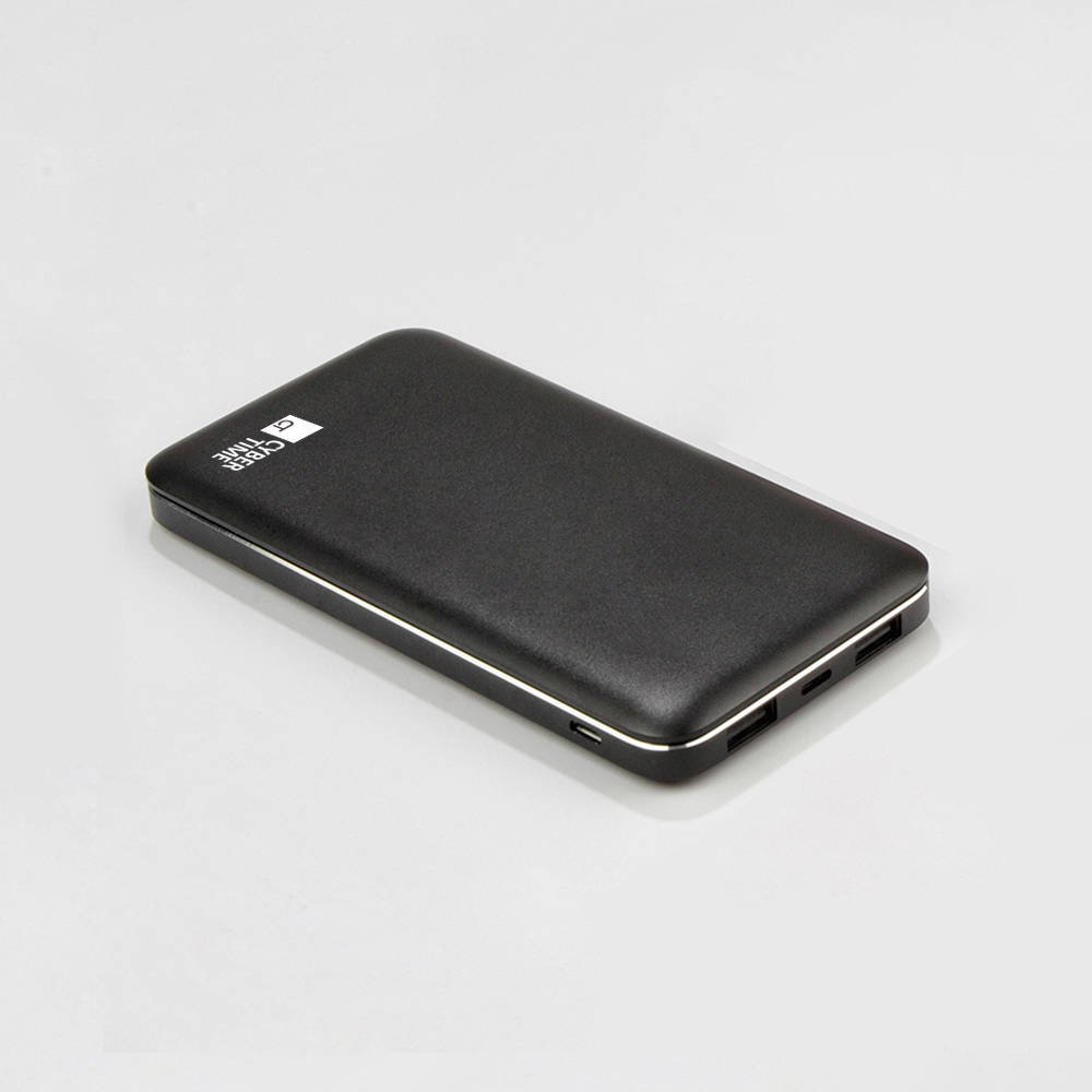 10,000 mAh Stylish Metallic Power Book – Cyber Time